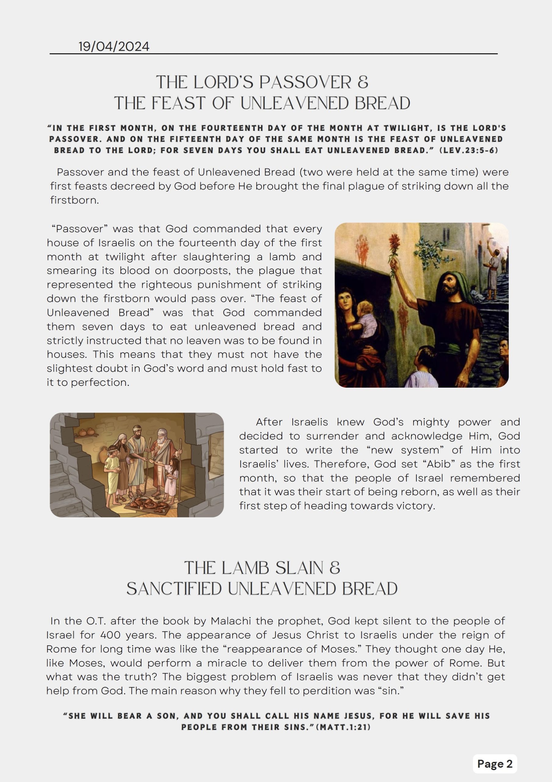 5784 耶和華的逾越節和無酵節~得救與得勝之路~ 5784 The Passover & Feast of Unleavened Bread ...